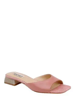 Badgley Mischka Oahu Embellished Slide Sandal Clay Leather