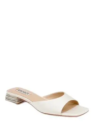 Badgley Mischka Oahu Embellished Slide Sandal - Cream Silk
