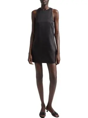 Brandon Maxwell The Joelle Virgin Wool & Silk Sateen Minidress - Black