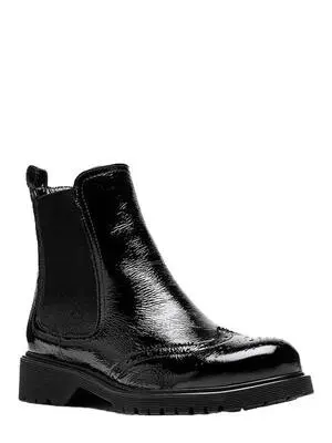 La Canadienne Hansel Wingtip Waterproof Chelsea Boot - Black Patent Leather