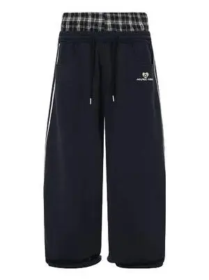 AELFRIC EDEN Double Waist Baggy Sweatpants - Dark Blue