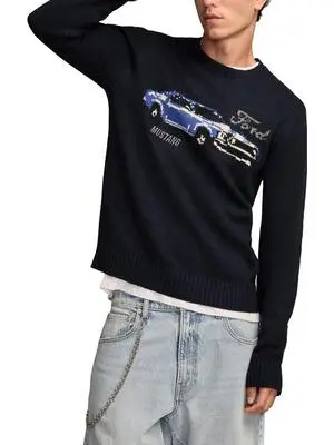 Lucky Brand Cotton-blend Mustang Sweater - Cadet Navy