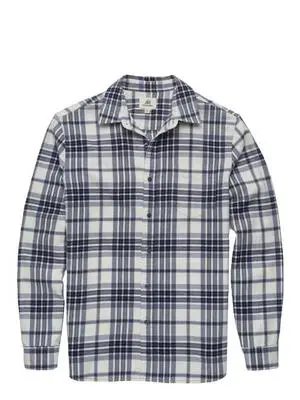 SURFSIDE SUPPLY CO. Brian Flannel Plaid Shirt Jet Stream Combo