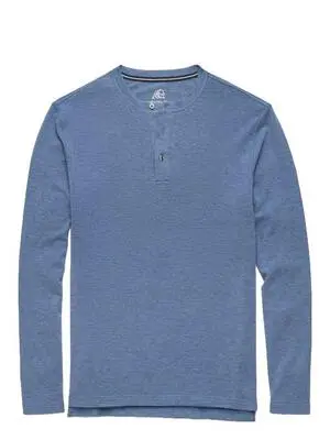 SURFSIDE SUPPLY CO. Sean Ultra Soft Classic Henley Blue Heather