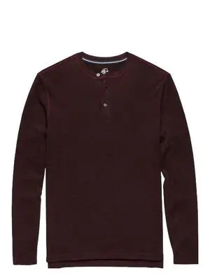 SURFSIDE SUPPLY CO. Sean Ultra Soft Classic Henley - Cabernet Heather