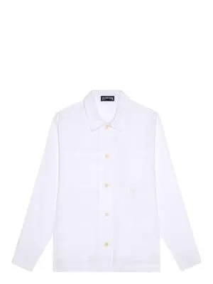 Vilebrequin Linen Solid Overshirt - Blanc