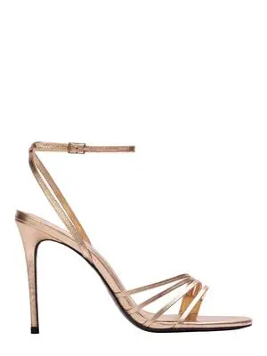 BLACK SUEDE STUDIO Ella 100 Metallic Sandal - Gold Metallic