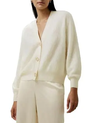 LILYSILK Hestia Button-Front V-Neck Cashmere Cardigan