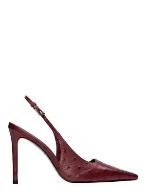 BLACK SUEDE STUDIO Lainey 100 Ostrich Pumps - Ruby Ostrich Leather