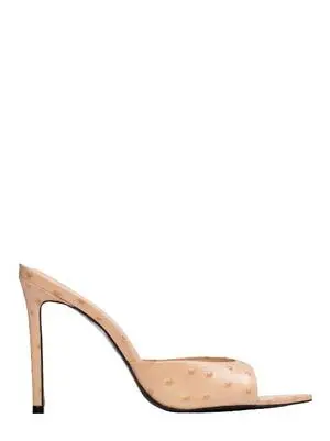 BLACK SUEDE STUDIO Brea Ostrich Mule - Nude Ostrich Leather