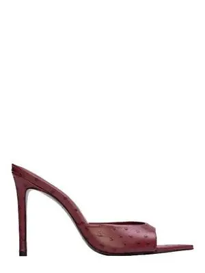 BLACK SUEDE STUDIO Brea Ostrich Mule - Ruby Ostrich Leather