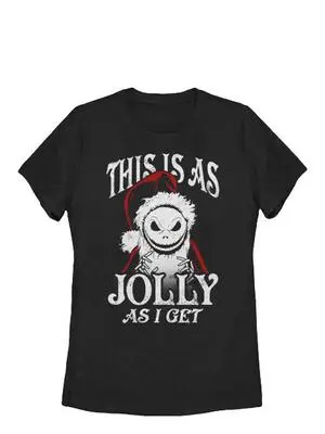 THE NIGHTMARE BEFORE CHRISTMAS Jolly Santa Jack Portrait Graphic T-shirt - Black