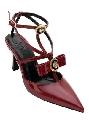 PROLOGUE SHOES Peal Pointed Toe Pump Burgundy Patent