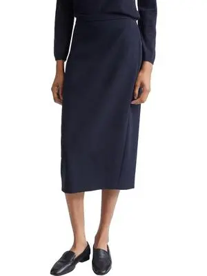 Max Mara Otre Stretch Wool Midi Skirt - Ultramarine