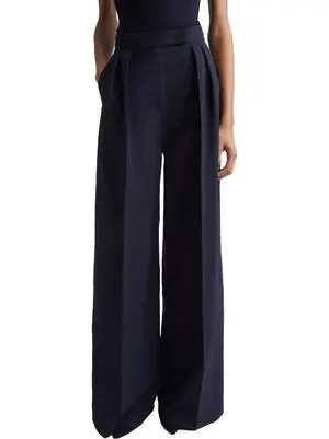 Max Mara Secolo Pleated Wool-blend Pants - Ultramarine