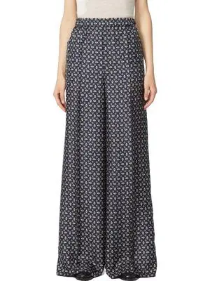 MAX MARA Max Mara Paisley Monogram Silk Wide Leg Pants