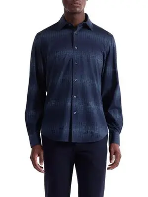 BUGATCHI James Ooohcotton® Gradient Geo Print Button-up Shirt