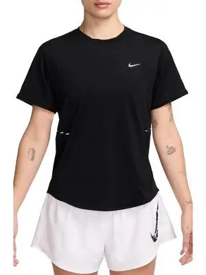 Nike Swift Dri-fit Short Sleeve Running Top - 010 010 Black/reflective Silv