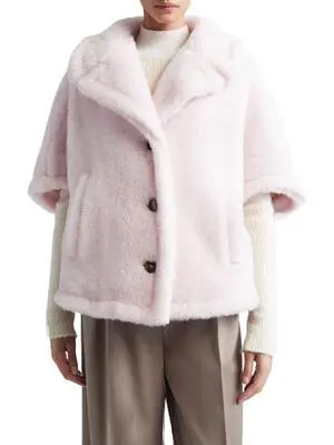 Max Mara Corvino Alpaca Cape - Beige Pink
