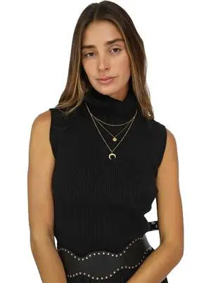 BELLE & BLOOM Equation Sleeveless Turtleneck Knit - Black
