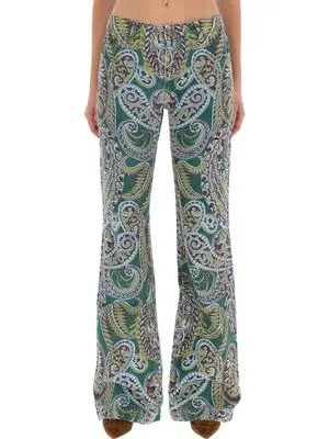 Etro Printed Flare Jeans - Green