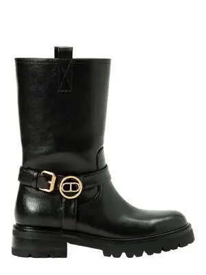 TWINSET Mid Calf Boots - Black