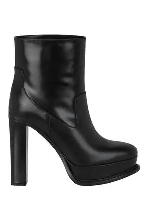 Alexander McQueen Leather Ankle Boot - Black