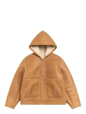 StÜssy Shearling Hooded Jacket - Tan