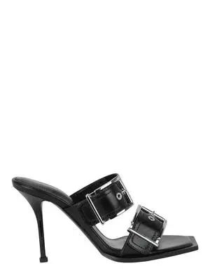 Alexander McQueen Double Buckle Mule - Black