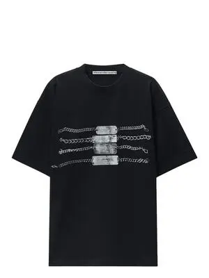 Alexander Wang Short-sleeve Tee With Chain Graphic - Black