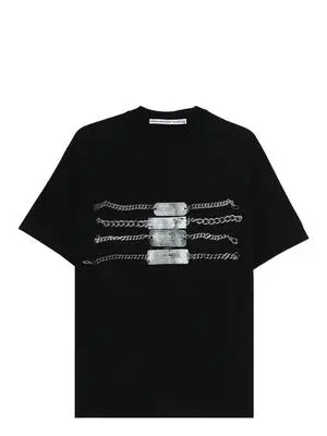 Alexander Wang Short-sleeve Tee With Chain Graphic - Black