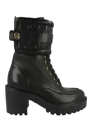 FERRAGAMO Shiraz Leather Combat Boots - Black