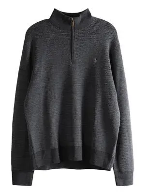 Polo Ralph Lauren Long-sleeve Textured Zip Mockneck Sweater - Grey