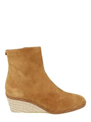 FERRAGAMO Suede Ankle Booties - Tan