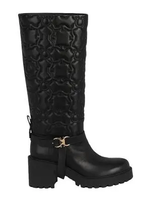FERRAGAMO Shiran Knee-high Leather Boot - Black