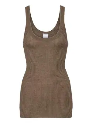 Calvin Klein Fine Merino Ribbed Tank Top - Tan