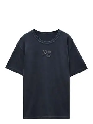 Alexander Wang Short-sleeve Tee With Hotfix Logo - Black