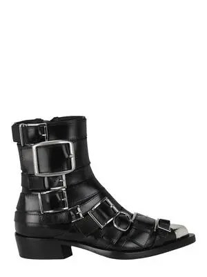 Alexander McQueen Strappy Punk Ankle Boot - Black