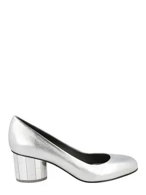 FERRAGAMO Metallic Leather Pump - Grey