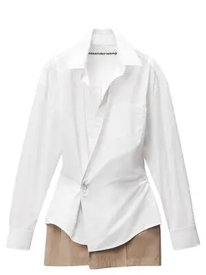Alexander Wang Pre-styled Mini Wrap Dress With Twill - White