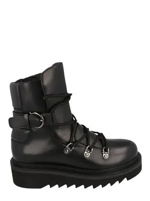 FERRAGAMO Lace-up Leather Boots - Black