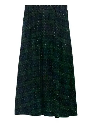 Maje Plaid-check A-line Skirt - Blue