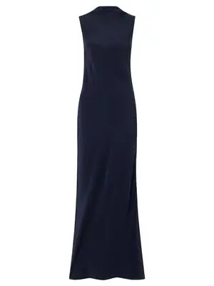 Sir The Label Isla Open-back Silk Crepe De Chine Maxi Dress - Blue