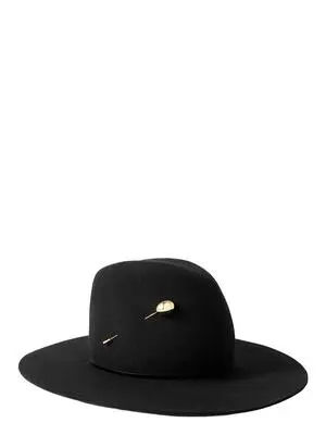 GIGI BURRIS MILLINERY Waverly Wool And Silk-blend Fedora - Black