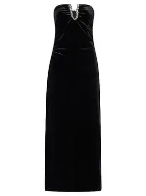 4TH & RECKLESS Vera Embellished Velvet Maxi Dress - Black