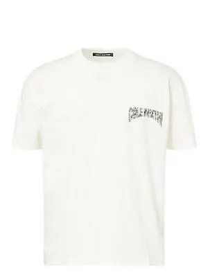 COLE BUXTON Printed Crewneck Cotton-jersey T-shirt - Vintage White