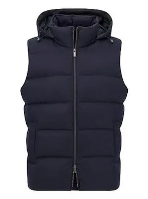 Boggi Milano Wool-down Gilet - Navy Blue