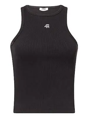 4TH & RECKLESS Ribbed Stretch-cotton Vest Top - Black