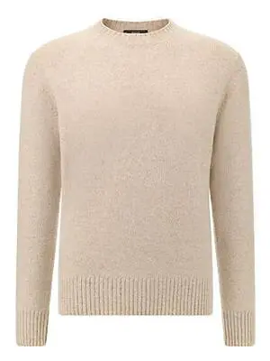 Boggi Milano Crewneck Merino-wool Jumper - Sand