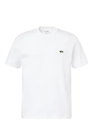 Lacoste Brand-patch Crewneck Cotton-jersey T-shirt - White